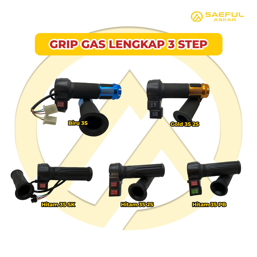 Jual Grip gas tombol 3 speed sepeda listrik 12v 24v 36v 48v 60v 72v ...