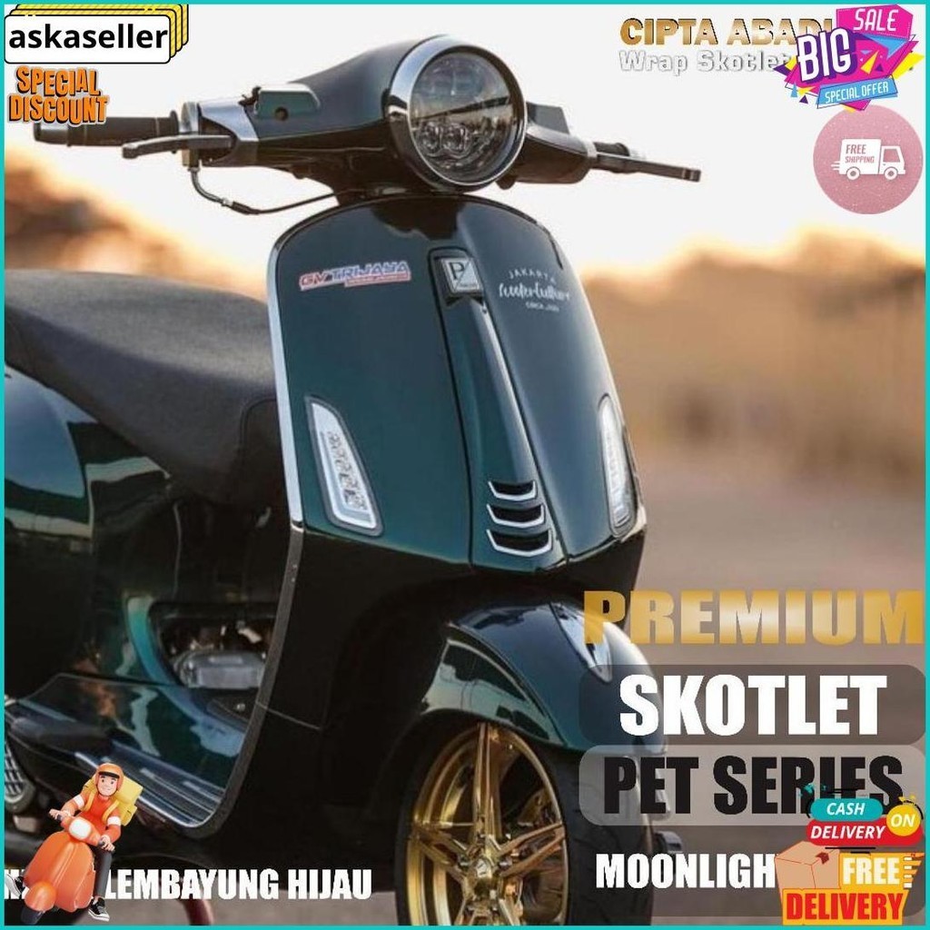 Jual Skotlet Stiker Motor Hitam Lembayung Biru Skotlet Moonlight Blue ...