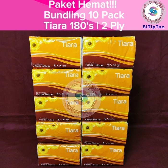 Jual Bundling 10 Pack Tisu Tiara Facial Tissue 180 Sheets 2 Ply Terbaru ...