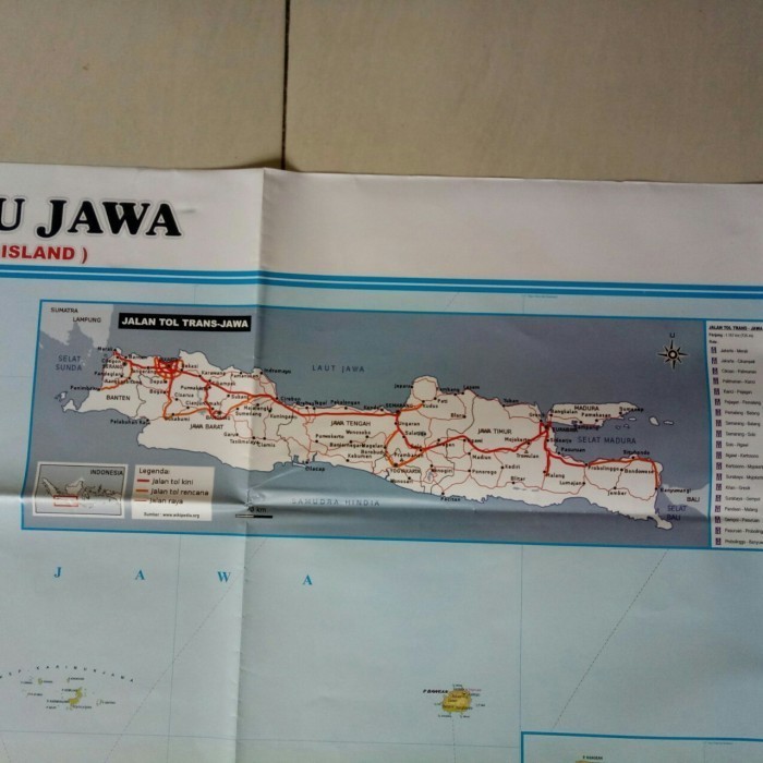 Jual Ars Terbaru Peta Pulau Jawa Dilengkapi Jalan Tol Trans-Jawa (Lipat ...