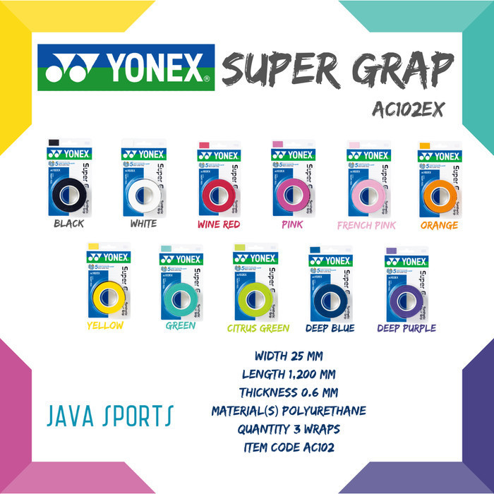 Jual OVERGRIP TENIS YONEX SUPER GRAP AC102EX ORIGINAL GRIP LAPIS 3 GRIPS | Shopee Indonesia