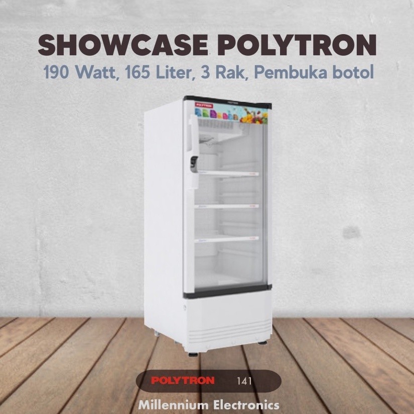 Jual showcase polytron scn 141 3 rak display cooler kulkas show case ...