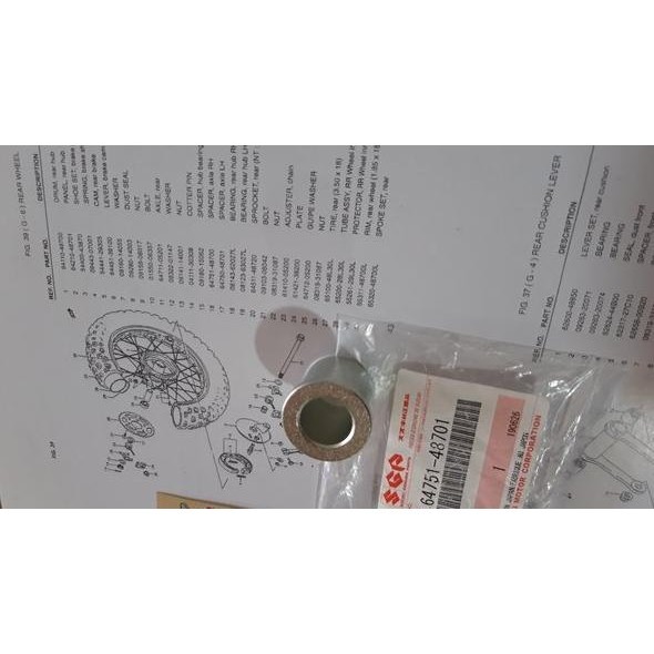 Jual boshing as roda belakang Suzuki TS125 original bagian sekat tromol boshing baut roda Suzuki ...