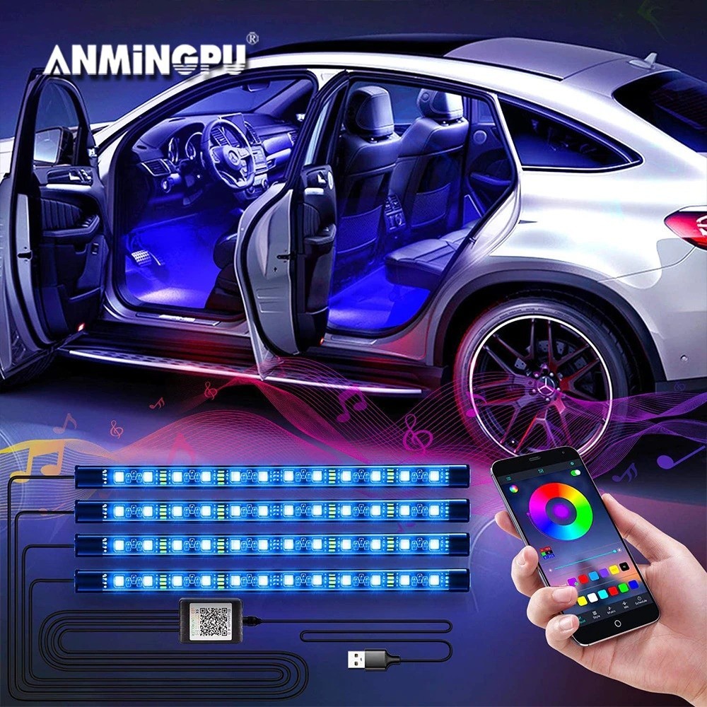 Jual Lampu LED Strip Kolong Dashboard Mobil RGB Light LED USB Remote ...