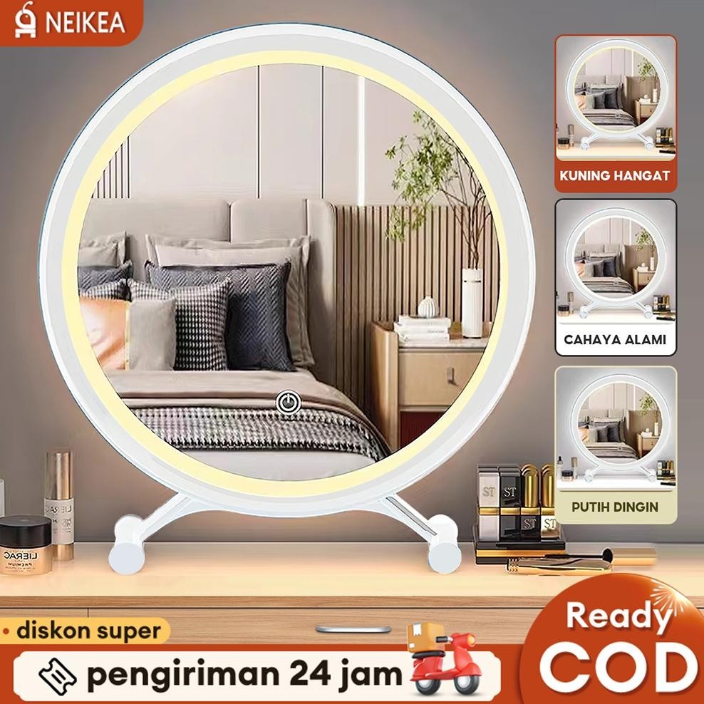 Jual Cermin Make Up Bulat Cermin Rias LED Dengan Touchscreen Cermin ...