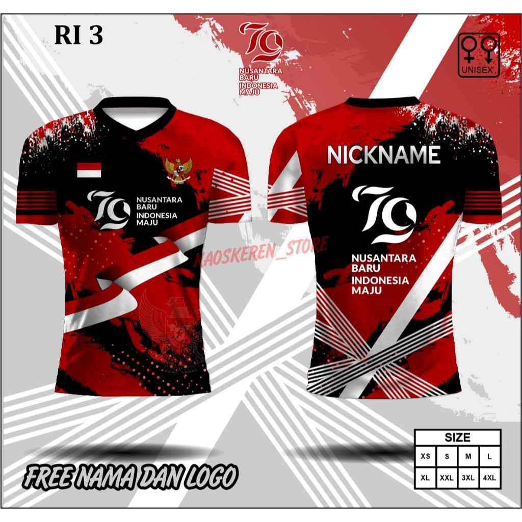 Jual Jersey hut kemerdekaan ri ke 79 baju kemerdekaan Indonesia 2024 kaos 17 agustus kaos ...