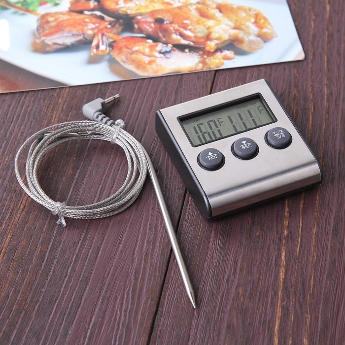 Jual Thermometer Timer Digital D24 Dapur Masak Suhu Makanan Stainless ...