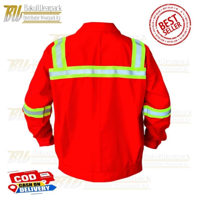 Jual Wearpa Safety Proyek / Baju Wearpa Proyek / APD Merah New | Shopee ...