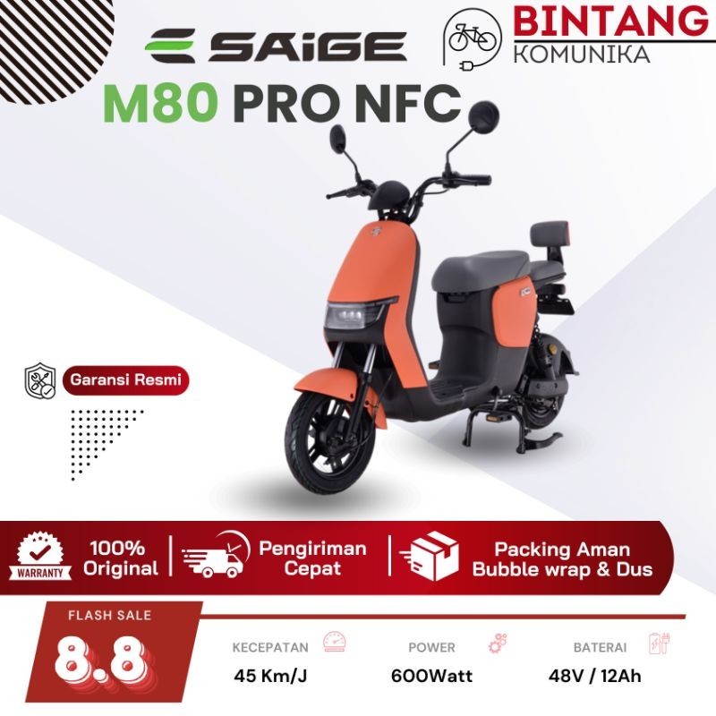 Jual [ PREMIUM ] Sepeda Listrik SAIGE M80 PRO NFC 600W 48v/12Ah ...