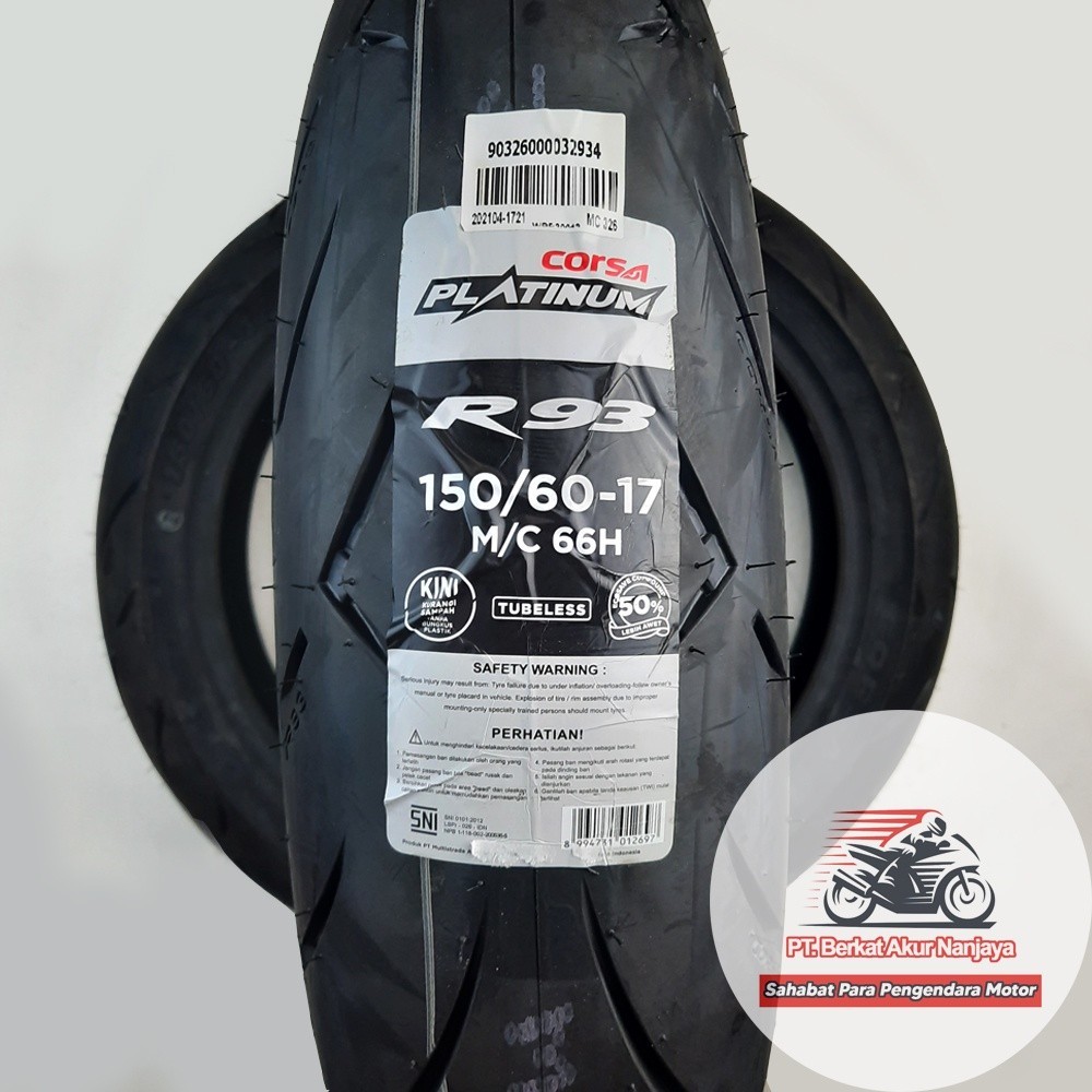 Jual Corsa Platinum R93 150/60-17 Ban Motor Sport Tubeless BONUS Pentil ...