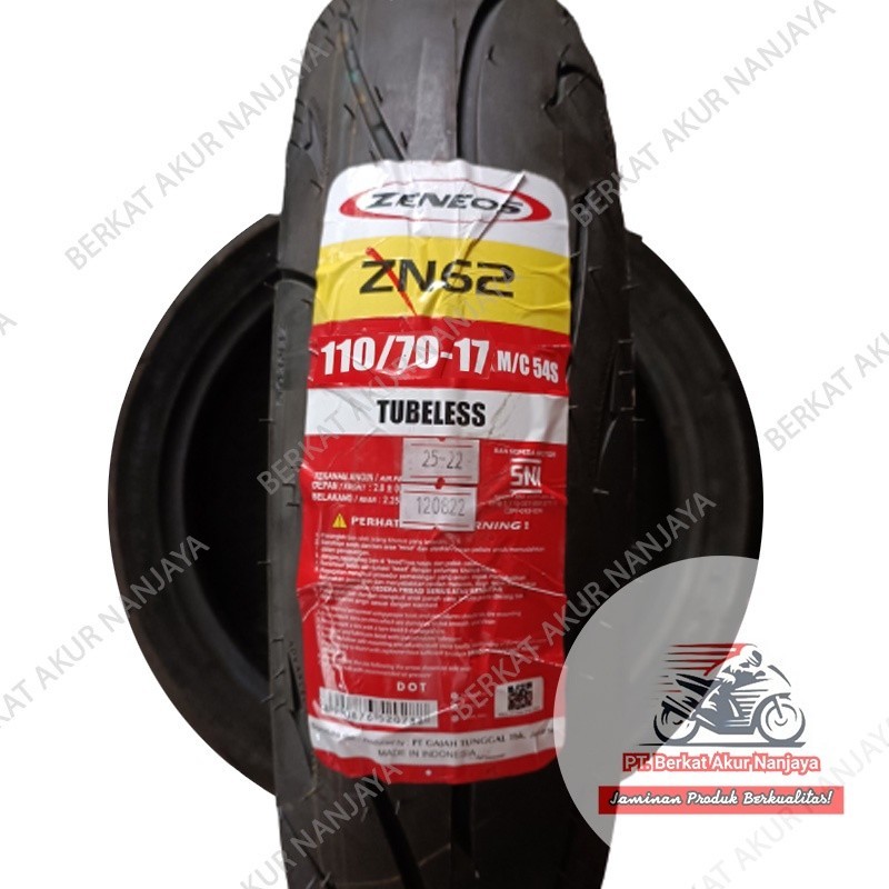 Jual Zeneos ZN62 110/70-17 Ban Motor Tubeless BONUS Pentil | Shopee ...