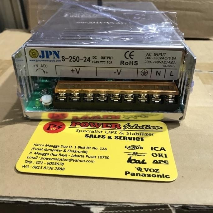 Jual Power Supply JPN S250-24 24V-10Amp, Power Supply 24Volt 10Ampere ...