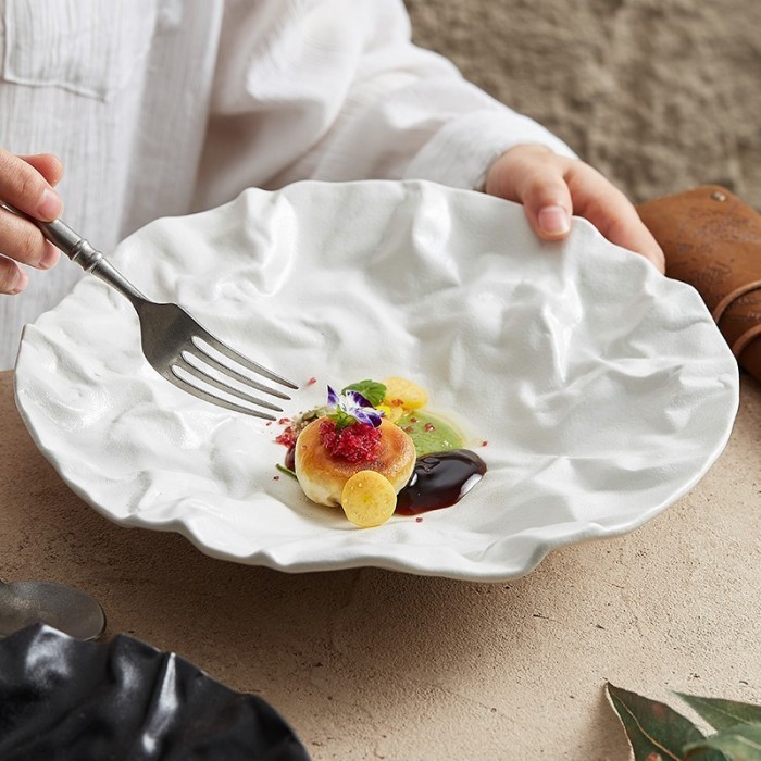 Jual Ede Koya Pasta Plate / Piring Pasta Keramik Putih Fine Dining Unik ...