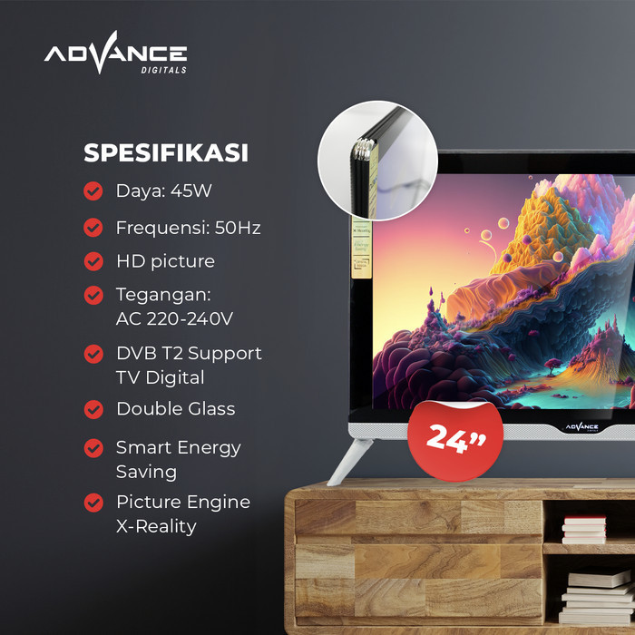 Jual Televisi Led Digital Advance Adv-2401T Tv Hd 24 Inch Full Hd Tv | Shopee Indonesia