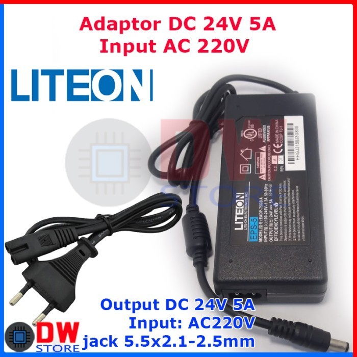 Jual Adaptor Dc 24V 5A Power Supply 24Vdc 24 Vdc 5 Ampere 120W | Shopee ...
