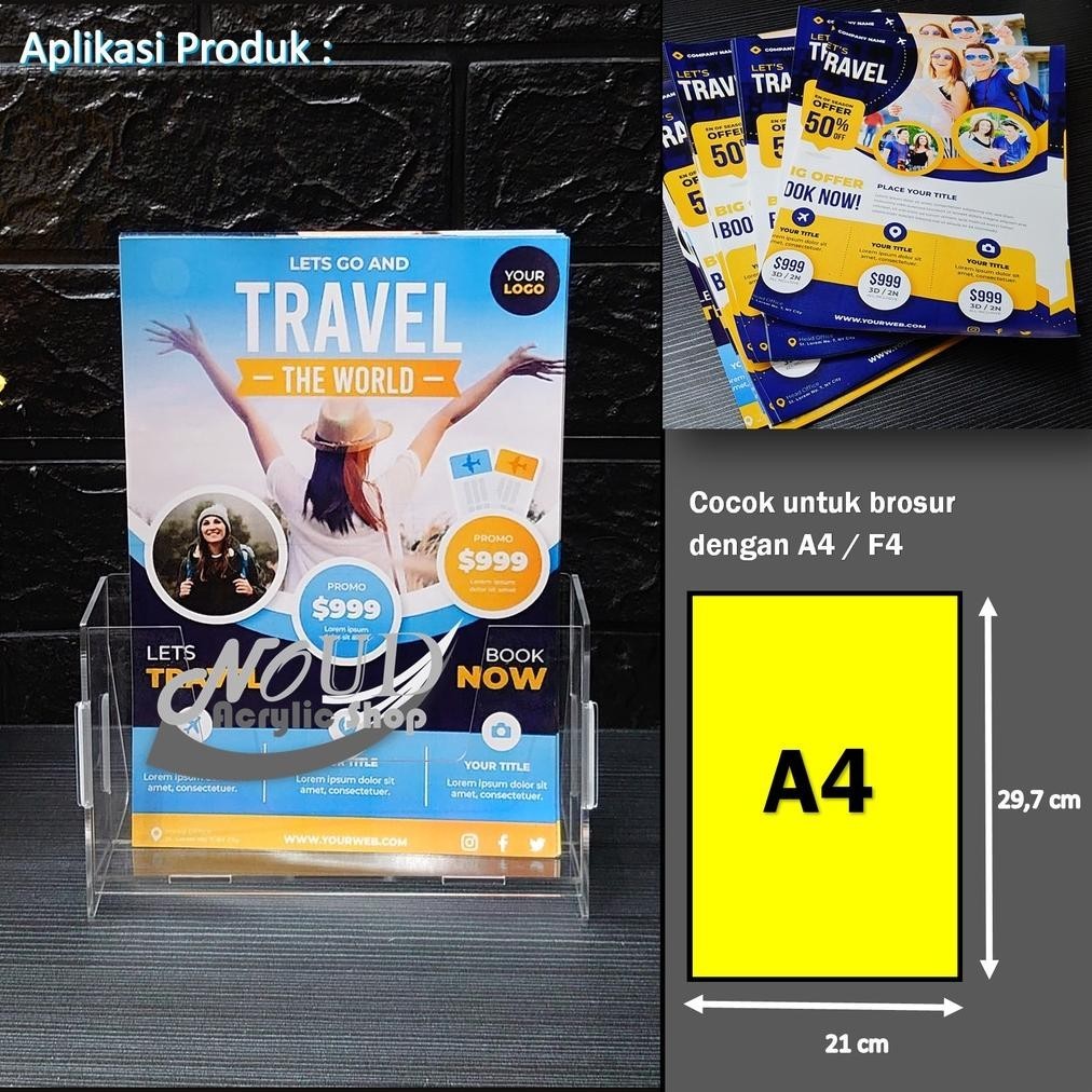 Jual SALE Tempat Brosur Akrilik A4 / Display Brosur Acrylic / Rak ...