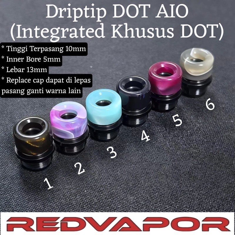 Jual Driptip Integrated DOT AIO Stainless Stell Shinny Resin Khusus DOT | D5125 | Shopee Indonesia