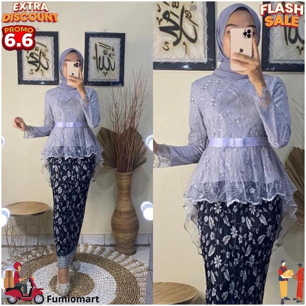 Jual Kirana Ol - (Bisa Cod) Setelan Kebaya Modern Aurora Pita/Kebaya ...