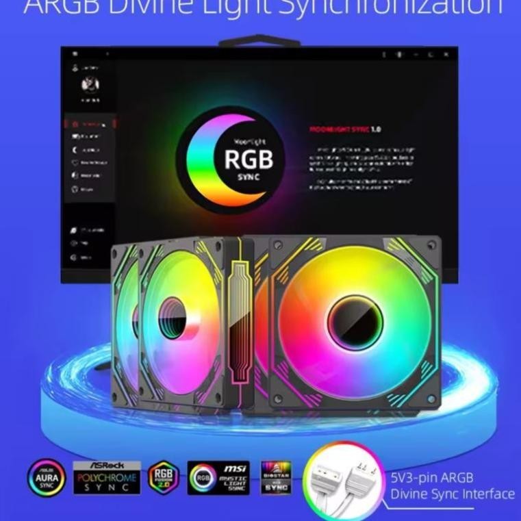 Jual Be09 COOLMOON FAN CASING HIFROST V12 ARGB PWM SYNC 12CM Termurah ...