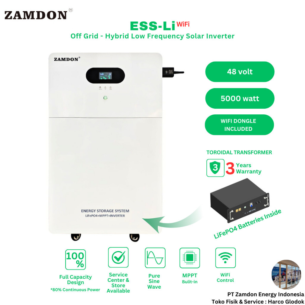 Jual ZAMDON - Inverter storage battery low frequency WiFi Monitoring 6 ...