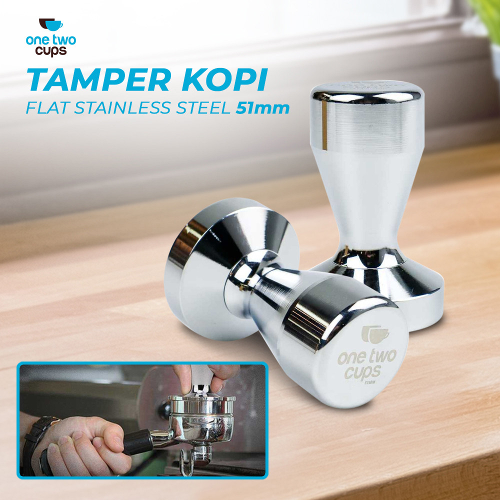 Jual Tamper kopi espresso flat stainless steel 51mm - ss51 silver ...
