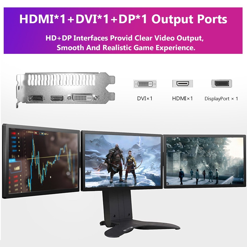 Jual AISURIX AMD RX 550 4GB DDR5 128Bit Graphics Card Dual Fans GPU ...