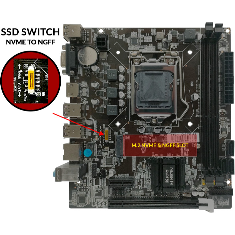 Jual Motherboard KAIZEN H61 LGA 1155 DDR3 H61 Mainboard Mobo H61 ...