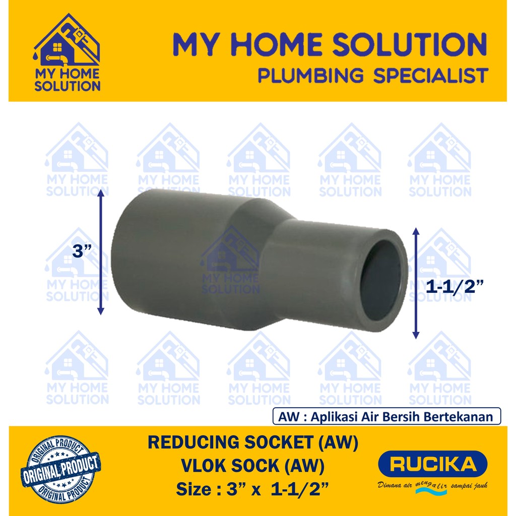 Jual REDUCING SOCKET | VLOK SOCK | VLOK SOK 3" x 1 1/2" RUCIKA Tipe AW | Shopee Indonesia