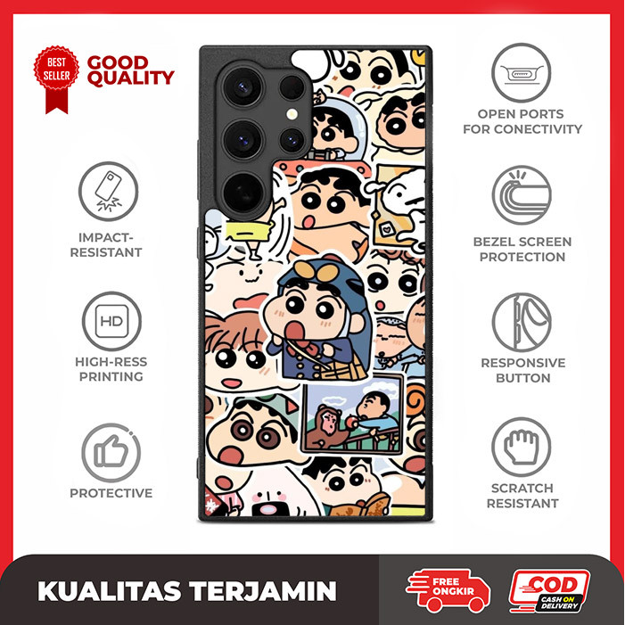 Jual Case Casing Custom Samsung S24 S23 S22 S21 S20 FE Ultra Plus Shinchan AE3258 Hardcase A14 ...