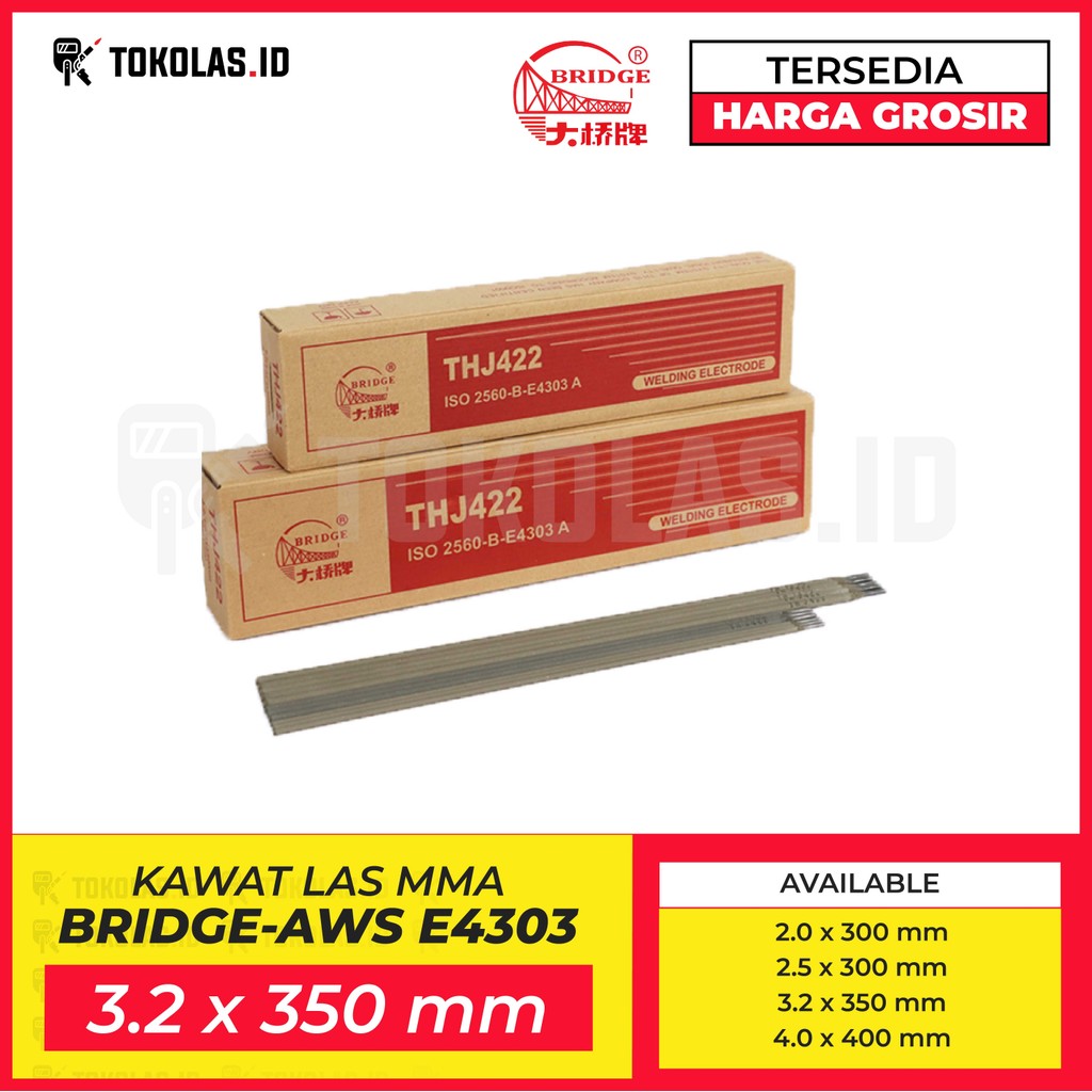 Jual 5 Kg Bridge Kawat Las Elektroda J422 422 3.2 x 350 mm MMA ARC SMAW ...