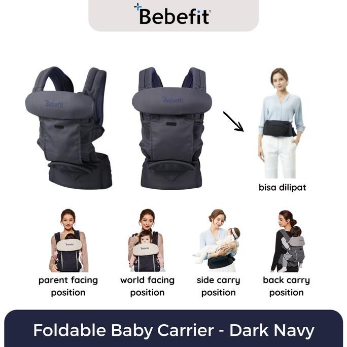 Jual Korea Bebefit Foldable Baby Carrier - Hip Seat Gendongan - Dark Navy | Shopee Indonesia