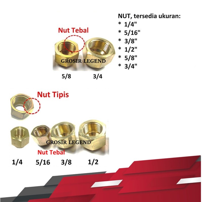 Jual Nut nepel pipa AC ukuran 3/4 inch kuningan tebal | Shopee Indonesia
