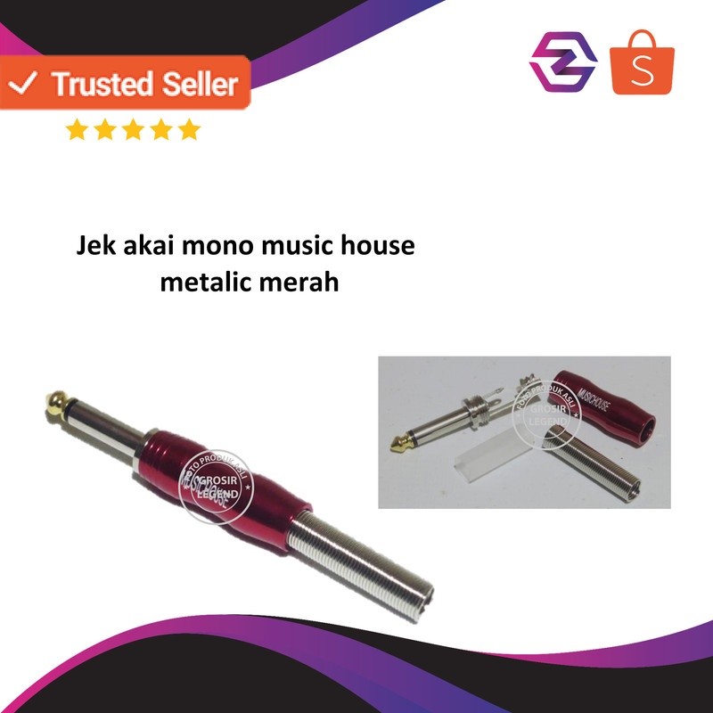 Jual Jack jak jek Akai Toa microphone mono merk Music House warna merah ...