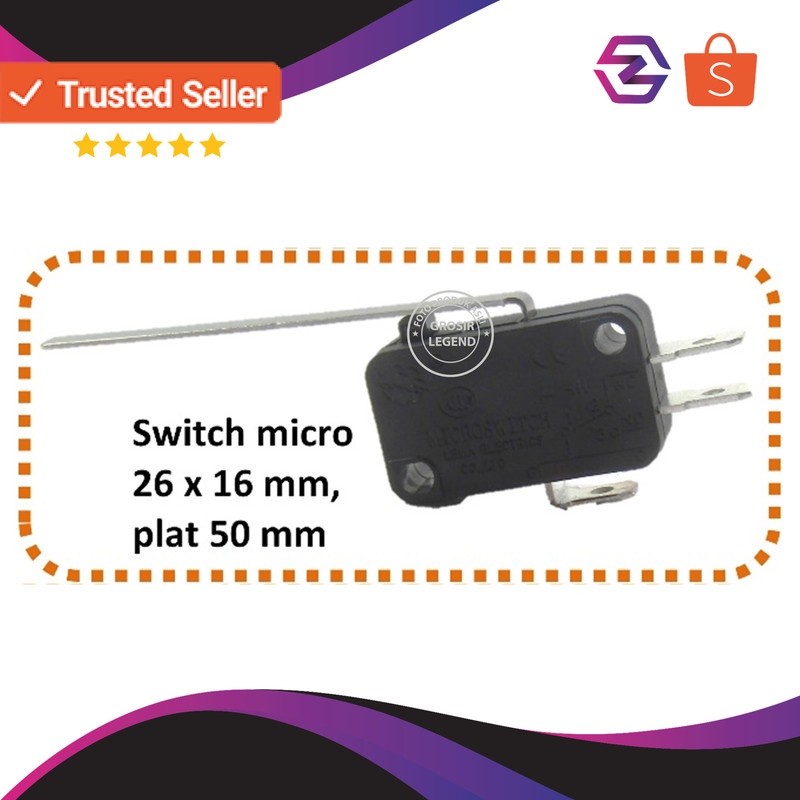 Jual Saklar micro limit switch gagang plat 50 mm plus roda besar | Shopee Indonesia