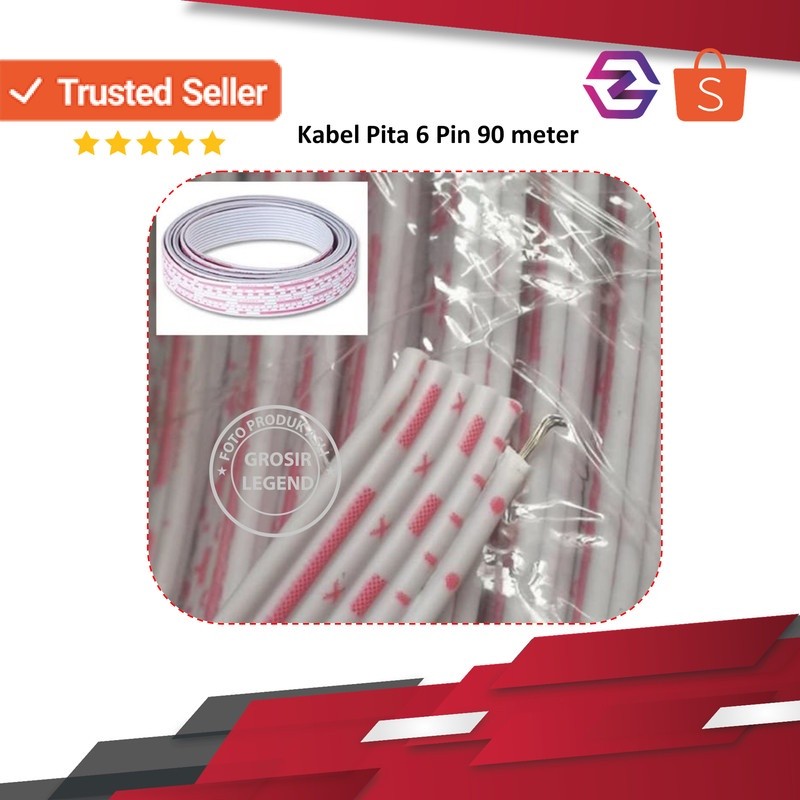 Jual Kabel Pita 6Pin 6p 6 p jalur pelangi cable 6pin 50M | Shopee Indonesia