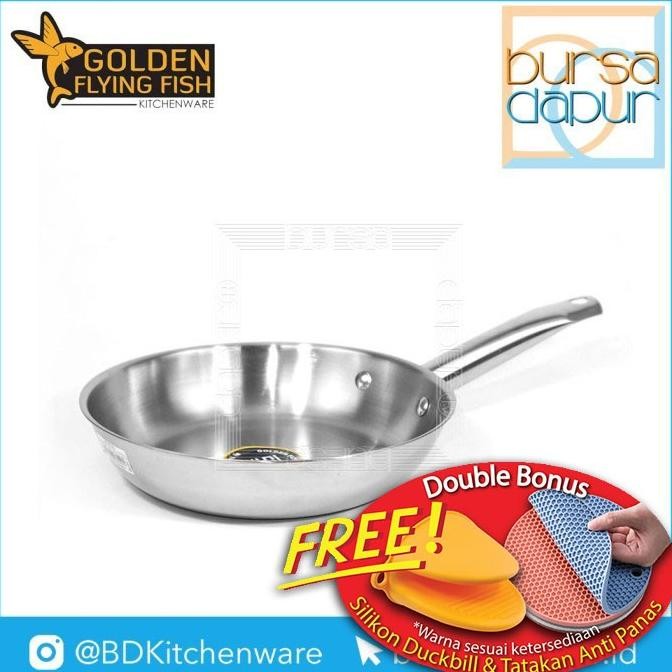 Jual Golden Flying Fish Stainless Steel Fry Pan Hardened 20 cm ...