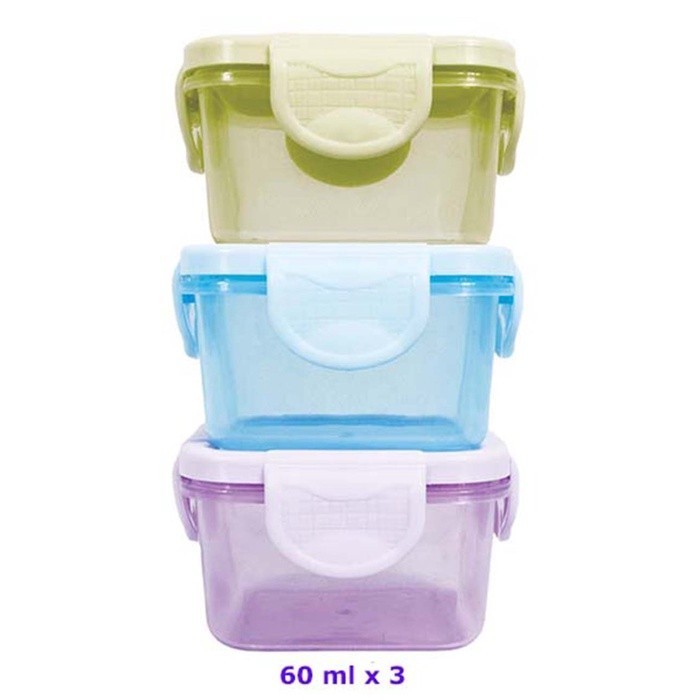 Jual BabySafe - FC002 - Food Container 60 ml isi 3 pcs | Wadah ...