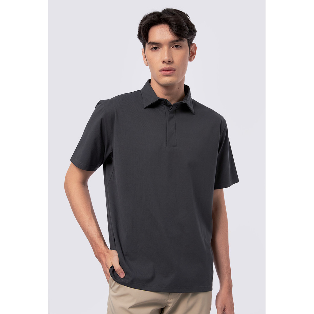 Jual Executive Regular Fit Short Sleeve Polo Shirt Dark Grey | Shopee ...