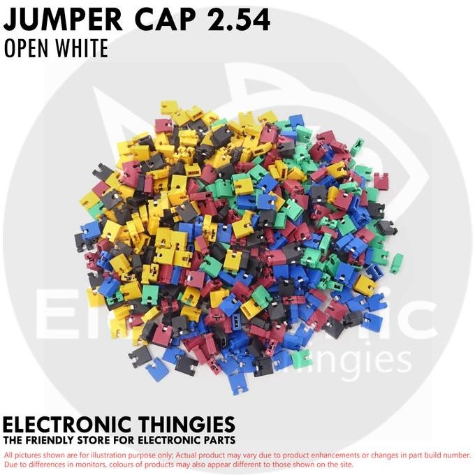 Jual Update (20) Open Jumper Block Putih 2.54mm Shunt Pin Header Links ...