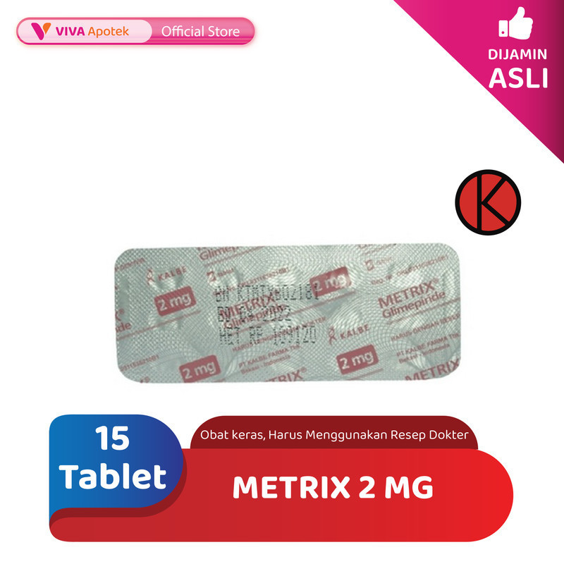 Jual Metrix 2 mg / Glimepiride / Diabetes / Gula Darah (15 Tablet ...