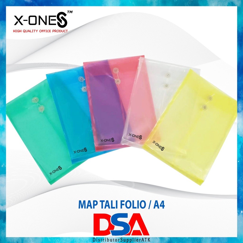 Jual DSA - MAP PLASTIK TALI FOLIO / F4 MAP PLASTIK GROSIR MURAH X-ONE ...