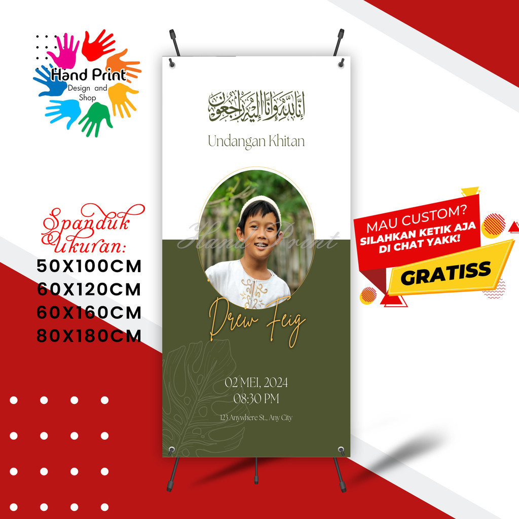 Jual Cetak Spanduk Banner Khitanan Syukuran Sunatan A MMT Spanduk Custom 60x160 | Shopee Indonesia