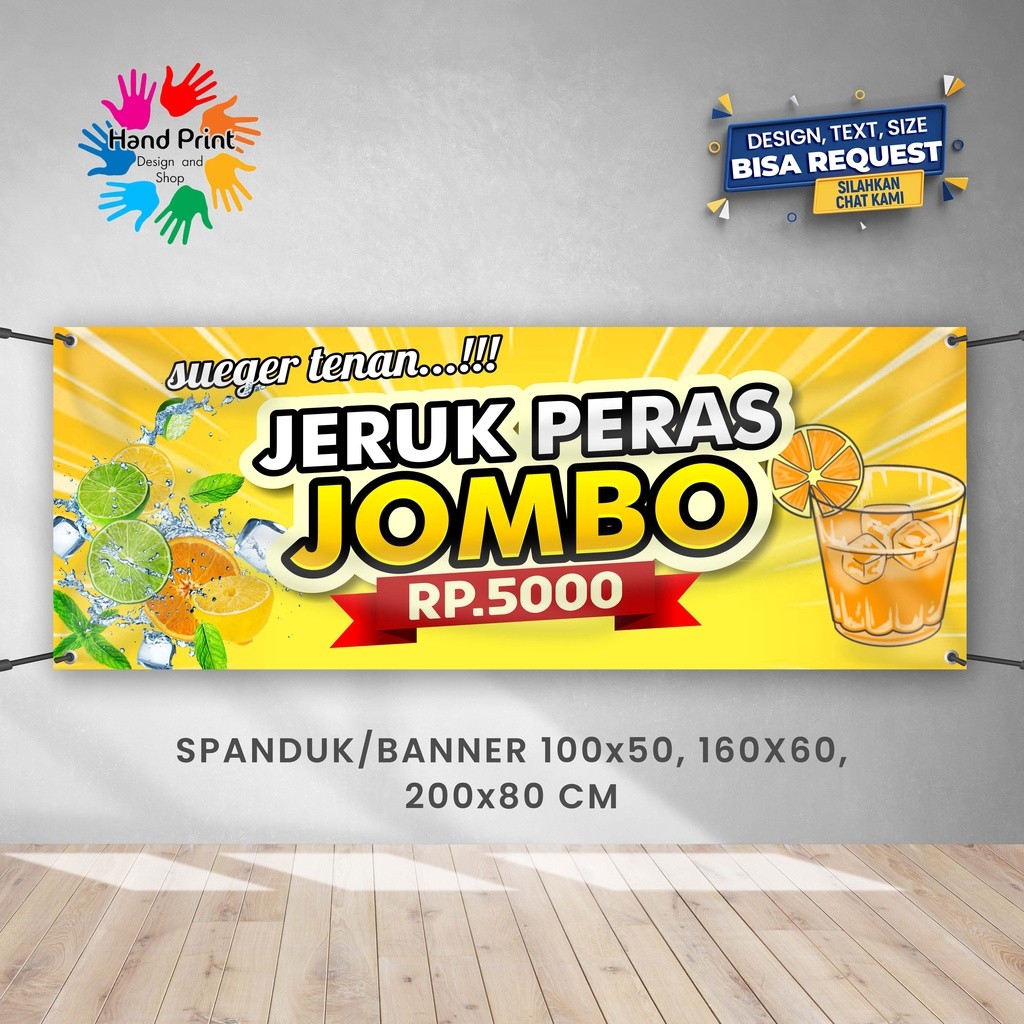 Jual Spanduk Banner Es Jeruk Peras Jombo Kuning D Gratis Memesan Desain ...