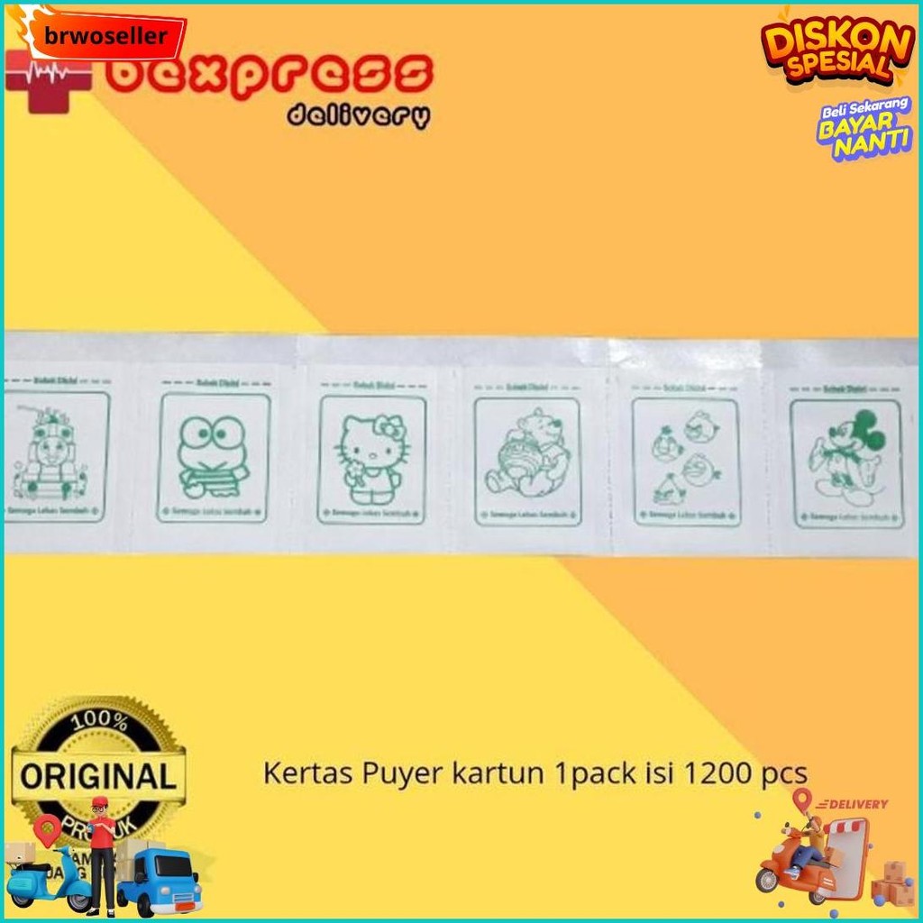 Jual Kertas Puyer Logo Kartun Kertas Bahan Glasin D Terlaris | Shopee Indonesia