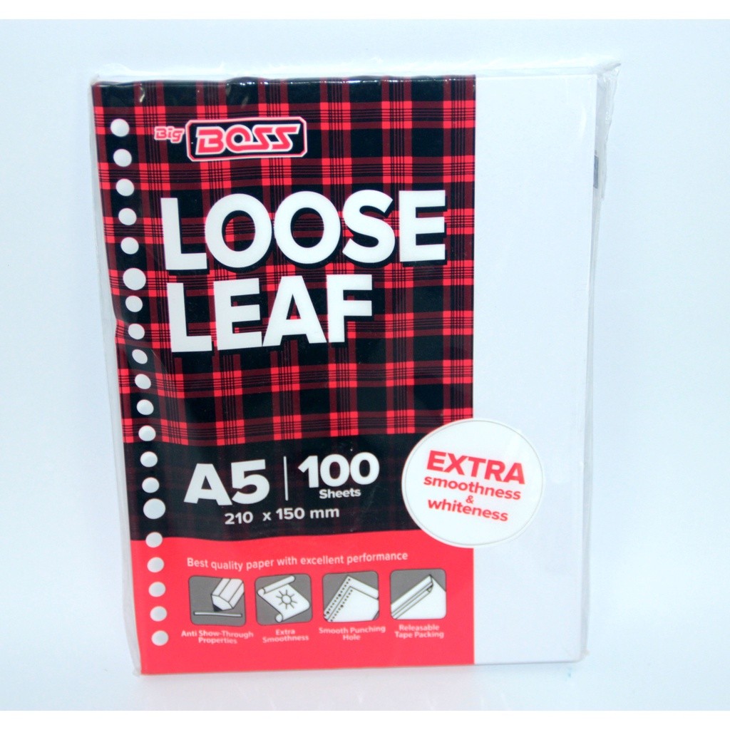 Jual Loose Leaf Big Boss Ukuran A5 Isi 100 Lembar Polos | Shopee Indonesia