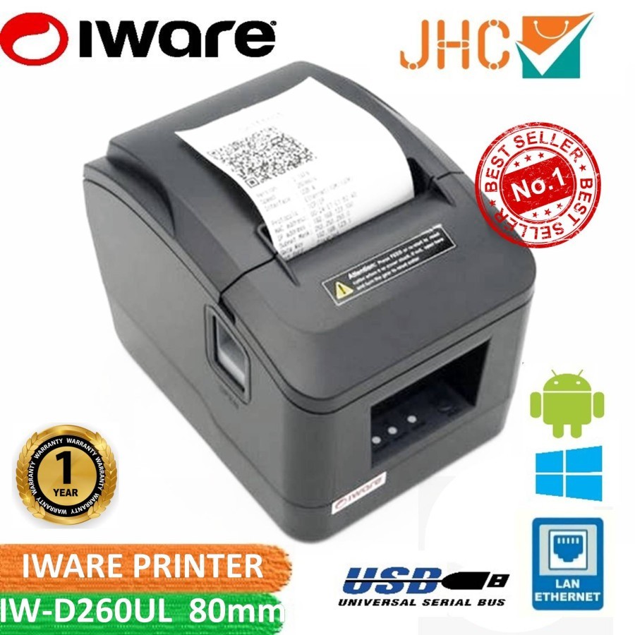 Jual Printer Kasir Thermal Iware D260-UL D260UL 80MM Auto Cutter USB LAN | Shopee Indonesia