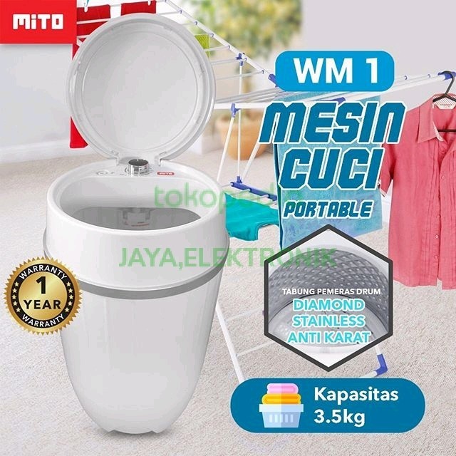 Jual Mesin Cuci Portable Mito Wm1 - Mesin Cuci Mini Portable 3,5 Kg ...