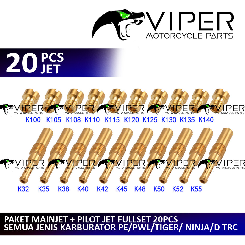 Jual (SALE) PAKET JET SPUYER 20 PCS KARBURATOR PWK PE PWL PWM AIRSTRIKE NINJA TIGER PE24 PE26 ...