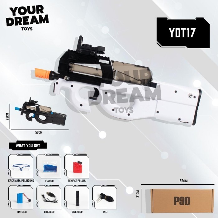 Jual Ready!!! Mainan Water Gel Blaster P90 Runqi Hitam & Putih [ WGB ...