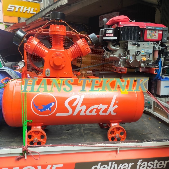 Jual Kompresor Shark 10 HP 8 Bar Engine Diesel Solar Yanmar TF105 ...